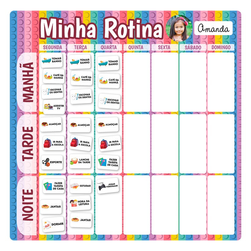 Quadro de Rotina Semanal | Fabee Store